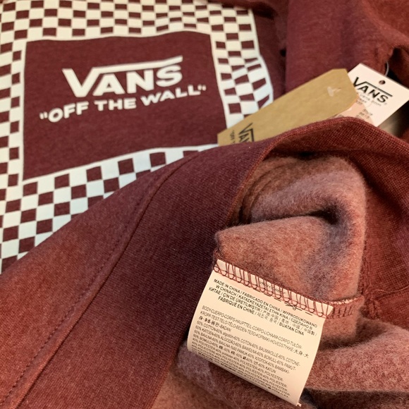 Vans | Sweaters | Vans Sweater Boxed Hoodie Maroon Menwomen | Poshmark